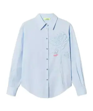 TWINSET Floral Embroidered Shirt - Blue