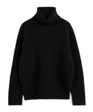 TOTEME Double-knit Turtleneck Sweater - Black