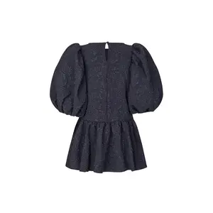 Stine Goya Puff Sleeve Ruffle Hem Top