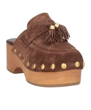 Rag & Bone Suede Platform Clogs With Tassel Detail