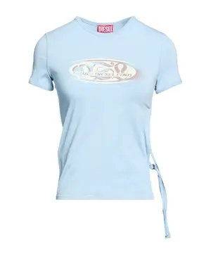 DIESEL® Printed Short-sleeve T-shirt With Side Tie Detail - Blue