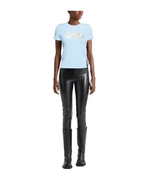 DIESEL® Printed Short-sleeve T-shirt With Side Tie Detail - Blue