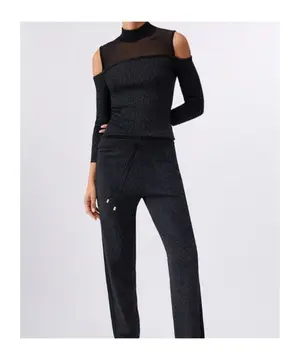 Liu Jo Cold-shoulder Mesh Insert T-shirt