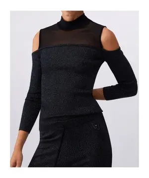 Liu Jo Cold-shoulder Mesh Insert T-shirt