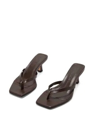 AeydĒ Thong Square Toe Kitten Heel Sandals