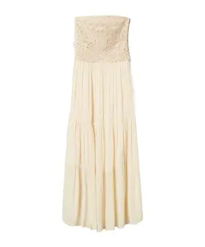 TWINSET Crocheted Cotton Dress - Nude