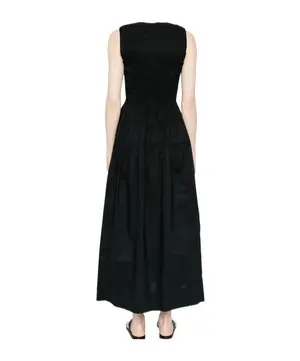 DÔEN Sleeveless Shirred Midi Dress
