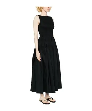 DÔEN Sleeveless Shirred Midi Dress