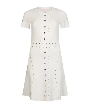 Liu Jo Studded Knit Mini Dress - White Wool