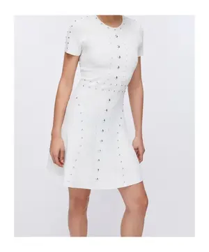 Liu Jo Studded Knit Mini Dress - White Wool