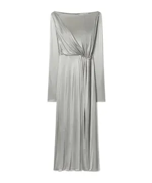 Tory Burch Ruched Long Sleeve Midi Dress