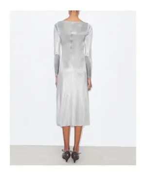 Tory Burch Ruched Long Sleeve Midi Dress