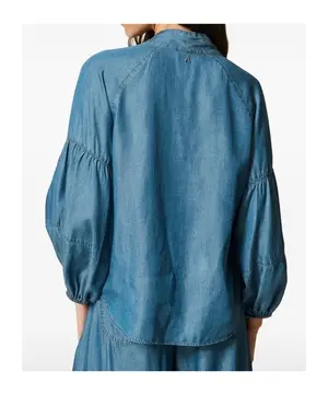 TWINSET Denim Balloon Sleeve Shirt