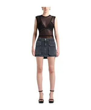 DIESEL® Denim Pencil Skirt With Designer Plaque