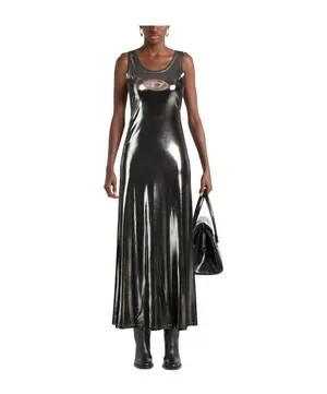 DIESEL® Sleeveless Metallic Jersey Maxi Dress