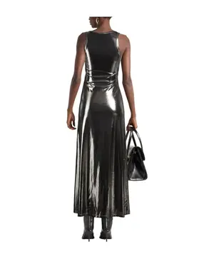 DIESEL® Sleeveless Metallic Jersey Maxi Dress