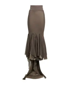 Rick Owens Asymmetric Chiffon Maxi Skirt