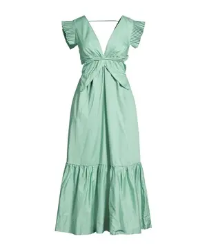Farm Rio Flared Maxi Dress With Pleated Details - Green