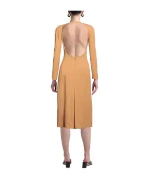 Jacquemus Midi Dress With Bow Detail And Sweetheart Neckline