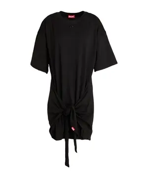 DIESEL® Oversized T-shirt Dress With Knot Detail - Black
