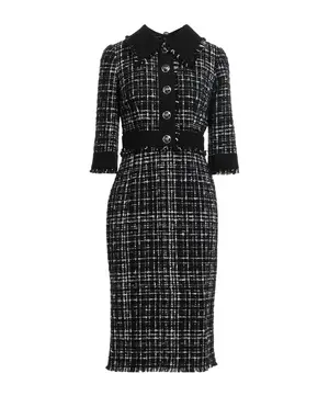 Dolce & Gabbana Tweed Crepe Dress - Black