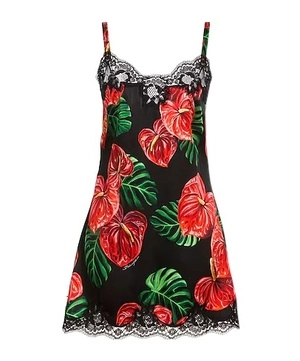 Dolce & Gabbana Floral Print Nightdress - Black