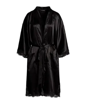 Dolce & Gabbana Satin Robe With Lace Trims