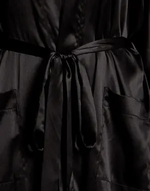 Dolce & Gabbana Satin Robe With Lace Trims