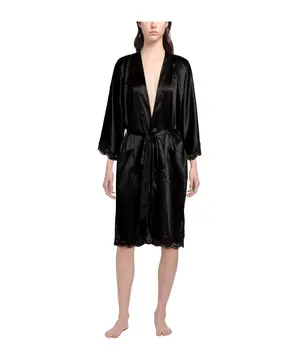 Dolce & Gabbana Satin Robe With Lace Trims