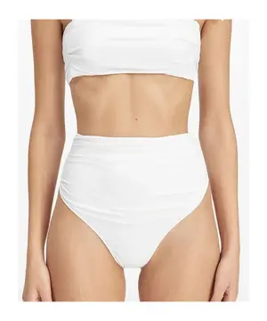 Jacquemus Ruched High-waisted Bikini Bottoms