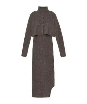 ALLSAINTS Sabine Roll-neck Cardigan And Dress Set - Fawn Brown