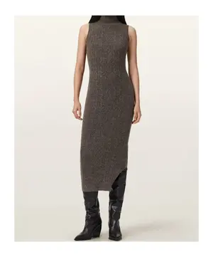 ALLSAINTS Sabine Roll-neck Cardigan And Dress Set - Fawn Brown