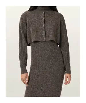 ALLSAINTS Sabine Roll-neck Cardigan And Dress Set - Fawn Brown