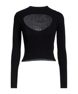 DIESEL® Solid-color Wool Knit Top - Black