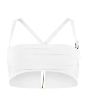 Jacquemus Jacquemus Cross-Back Halterneck Bikini Top White