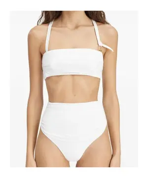 Jacquemus Cross-back Halterneck Bikini Top - White