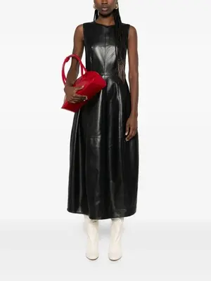 Nanushka Crew-neck Fluted-hem Midi Dress