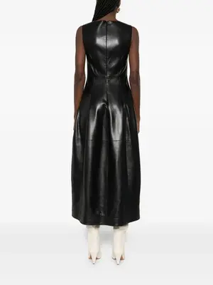 Nanushka Crew-neck Fluted-hem Midi Dress