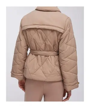Liu Jo Quilted Belted Jacket - Beige