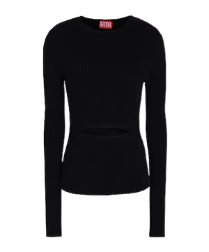 DIESEL® Solid Slim-fit Knit Sweater - Black