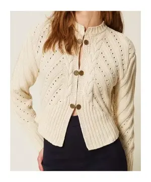 TWINSET Plaid Knitted Button-up Cardigan