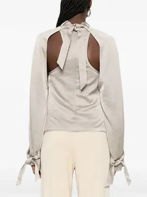 Nanushka Detachable Bolero Tie-detail Top - White