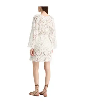 Farm Rio Lace V-neck Belted Mini Dress