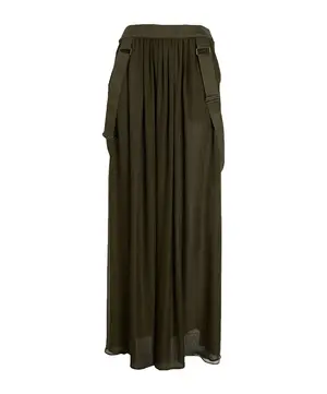 Max Mara Solid-colored Flare Skirt - Green