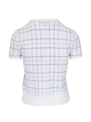 Vince Check-pattern Knit Cashmere Top