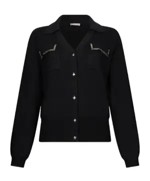 Liu Jo Appliqued-pocket Cardigan - Black