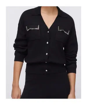 Liu Jo Appliqued-pocket Cardigan - Black