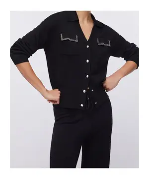 Liu Jo Appliqued-pocket Cardigan - Black