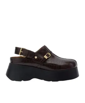 GANNI Croc Effect Buckle Pumps - Black