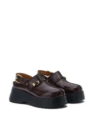 GANNI Croc Effect Buckle Pumps - Black